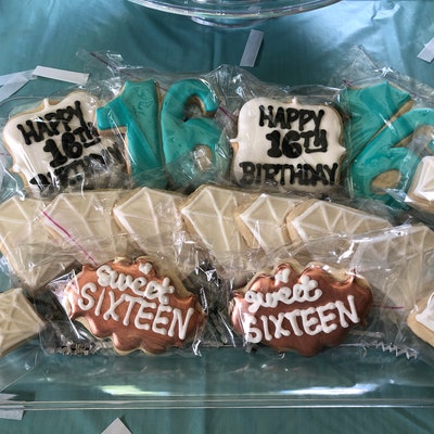 Sweet Sixteen /sweet Sixteen Sugar Cookies / Sweet 16 Sugar Cookies ...