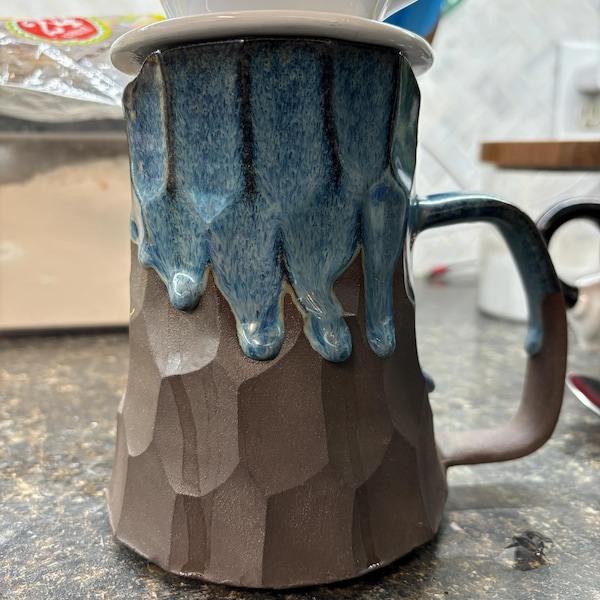 14 Oz / 22 Oz Handmade Pottery Mug, Wheel Thrown Ceramic Mug With ...