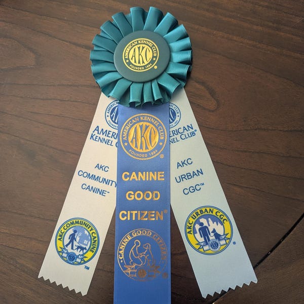 AKC Virtual Rally Title Ribbon Rosette - Novice, Intermediate, Advanced ...
