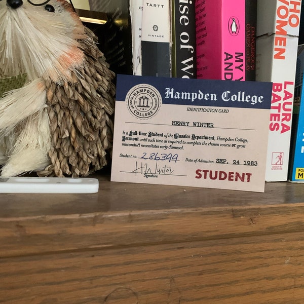 Fictional College Student ID Card Bookmark – Dark Academia – Classics ...