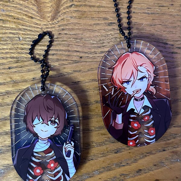Bungou Stray Dogs Soukoku Enamel Pins Dazai and Chuuya - Etsy