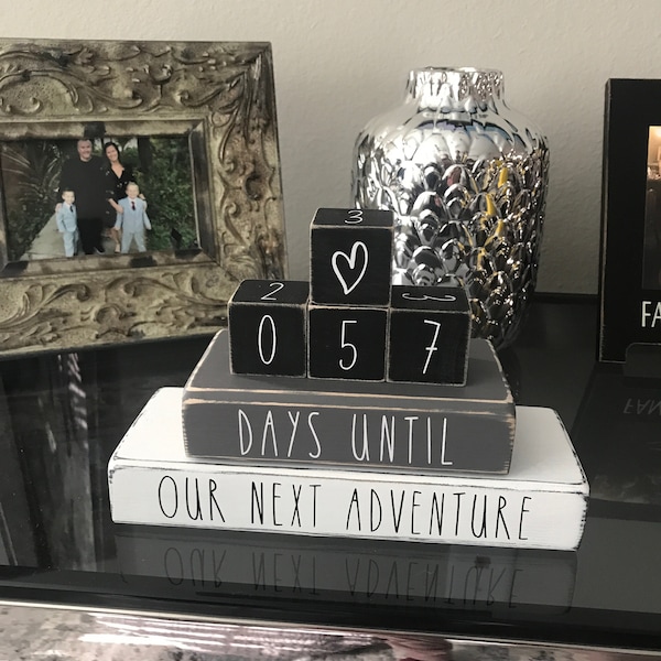 Anniversary Countdown Blocks, Wedding Gift, Wooden 365 Days - Etsy