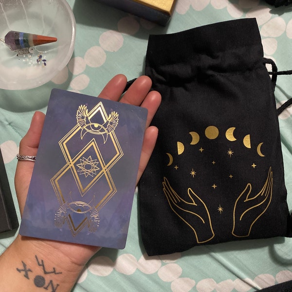 Moon Witch Drawstring Pouch Bag for Tarot Cards, Crystals, Witchy ...