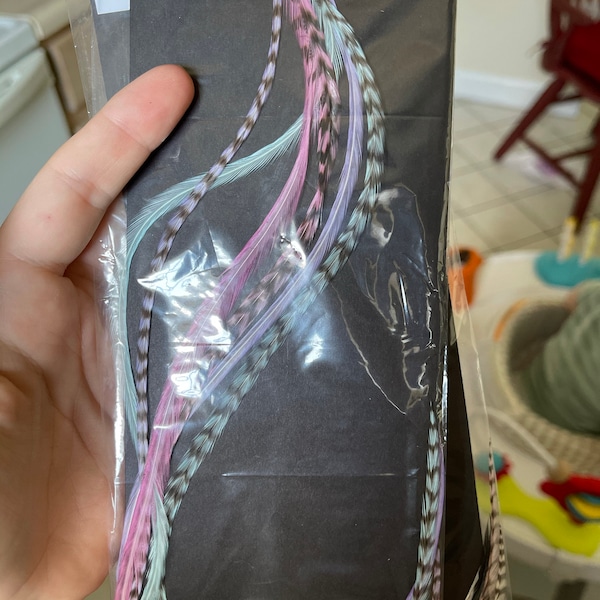 Hair Feathers - Feather Extensions -pastel Pink, Purple, Blue - Frosted ...