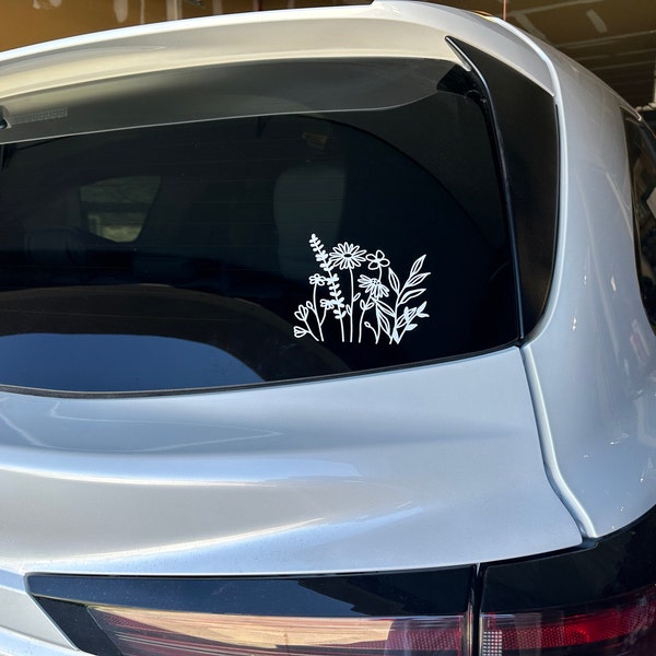 Wildflower Decal, Boho Car Decal, Gift for Plant Lovers, Plant Lover ...