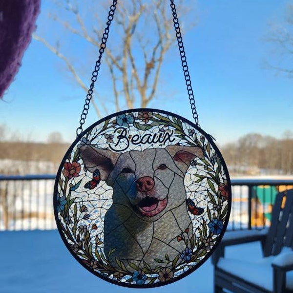 Howling Wolf GLASS Suncatcher Hanging,wolf on Cliff Window Hanging ...