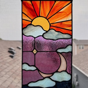 Modern Minimalist Boho Stained Glass Pattern Stained Glass - Etsy UK