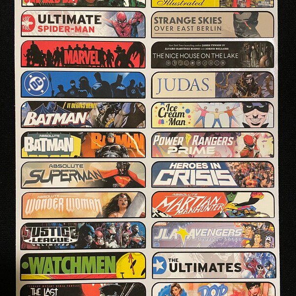 Custom Comic Books Divider Labels, Comic Labels, Comic Stickers ...