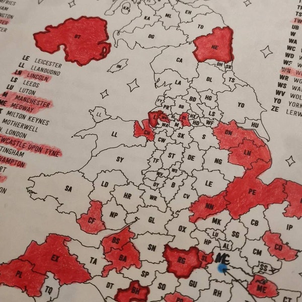 UK Postcode Sales Map DIGITAL DOWNLOAD, Small Business Tracker, Sales ...