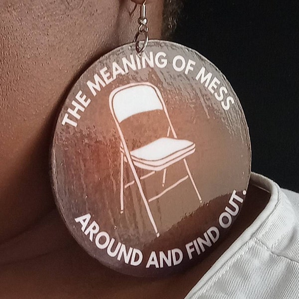 Bring a Folding Chair Earrings, Wood Earrings, for the Culture, Black ...