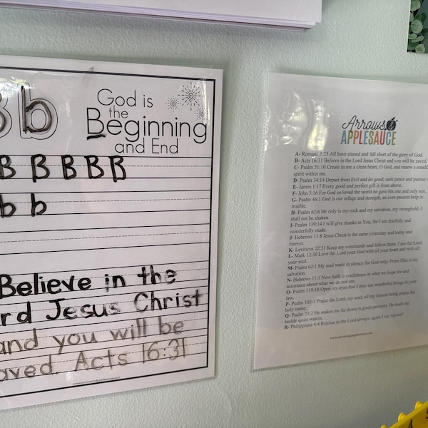 Alphabet Bible BUNDLE, Printable Verse Tracing Worksheets, Bible Verse ...