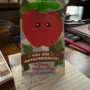 Applesauce Kids Valentine Printables, Awesomesauce, Classroom Valentine ...