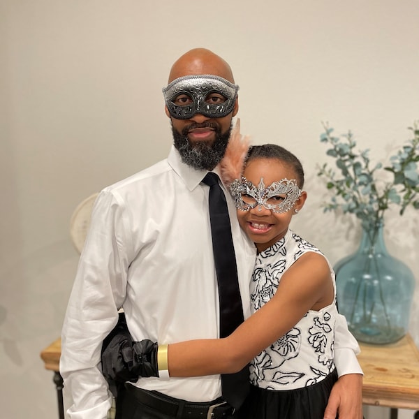 Father Daughter Masquerade Mask Set, Father Daughter Dance Masks Gold ...