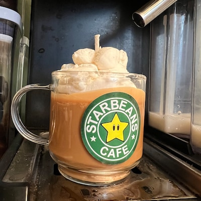 MARIO Starbeans Cafe Inspired 4oz Soy Candle Champorado / - Etsy