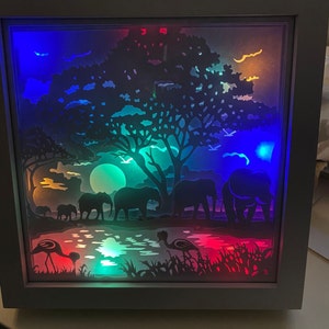 Christmas in the Forest Paper Light Box Shadow Box 3D Paper | Etsy