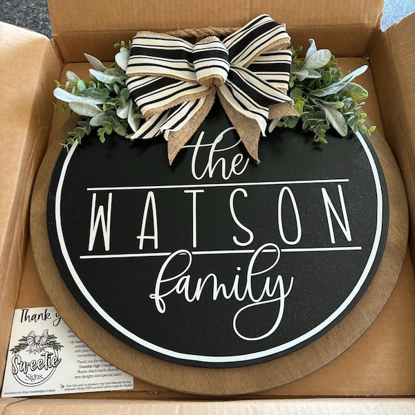 Front Door Decor | Front Door Wreath | Last Name/family | Front Door ...
