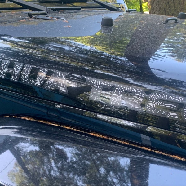 Custom Topographical Map Lettering Sticker Decal for Hood With an ...