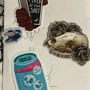 GLOSSY STICKER: Anxietea Teal and Pink Die Cut , Anxietea Sticker ...