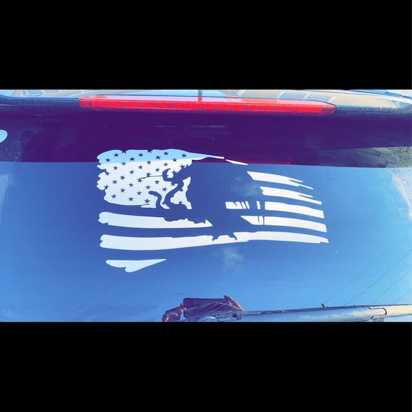 AMERICAN Mexican FLAG ~ TATTERED Decal. Free Shipping. - Etsy
