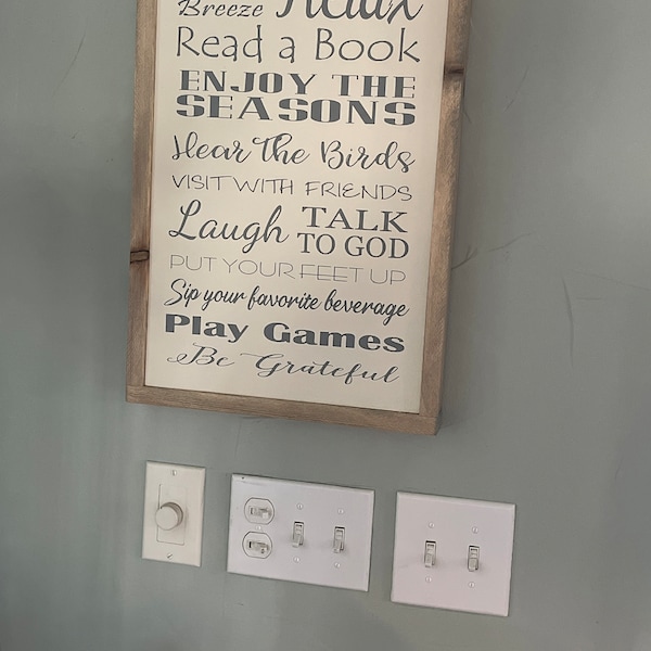 Personalized Porch Rules Sign: Custom Wooden Family Sign, Farmhouse ...