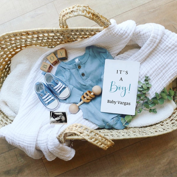 It's a Boy Baby Announcement for Social Media, Edit-yourself Baby ...