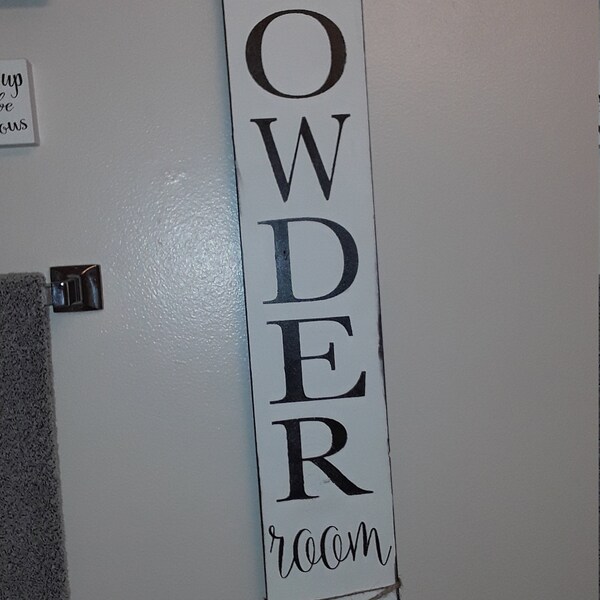 Powder Room Sign / Bathroom Sign / Farmhouse Bathroom Sign / Rustic ...