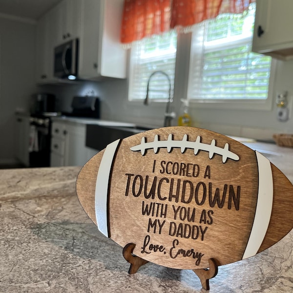 Football Dad Gift Custom Father's Day Sign Personalized Dad Gift From ...