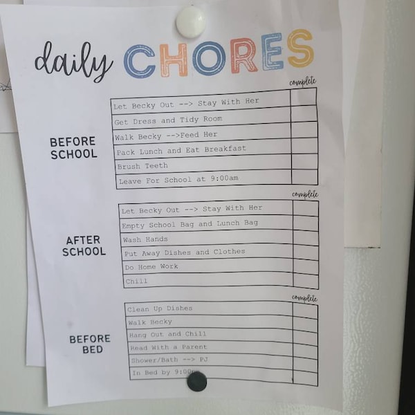 Printable Editable Daily Checklist for Kids | Chore Chart for Kids ...