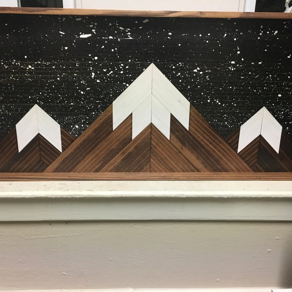 MOUNTAINS Wood Tray With Handles - Modern Serving Tray - Breakfast Tray ...