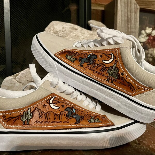 Custom Tooled Leather Wedding Vans Bride Shoes Western Wedding - Etsy