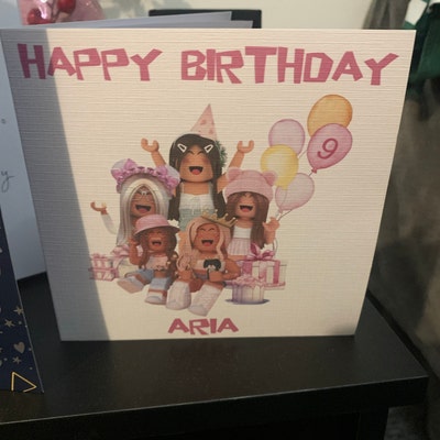 Personalised Birthday Card, Roblox Birthday Card, Age Birthday Card ...
