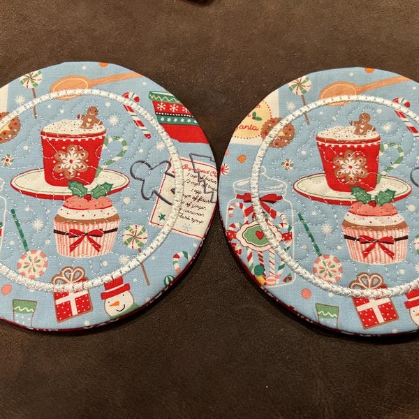 Mickey Mouse Super Cute Mug Rug Coaster 5 X 5 Whimsical Quilted ...