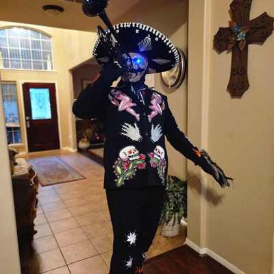 Men's Red 2pc Customized Vintage Floral Embroidered Country Western ...