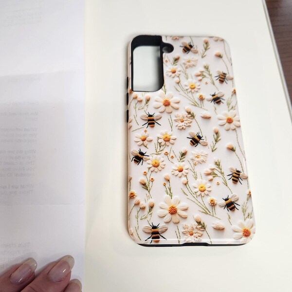 Afternoon Bee-light Spring Bumblebee Phone Case | Embroidery Print ...