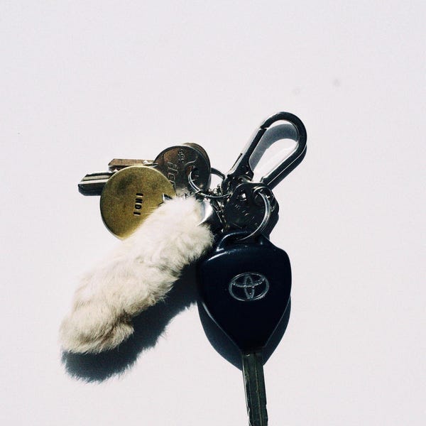 Lucky Rabbit Foot Keychain Charm, Natural Fur Color, Handmade - Etsy