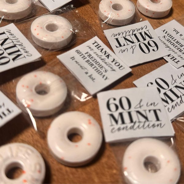 Birthday Party Mints,birthday Party Favors,40 and in Mint Condition,diy ...