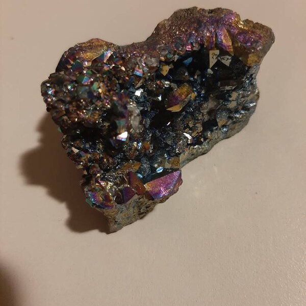 Purple and Gold Titanium Aura Quartz Crystal Cluster 210g - Etsy