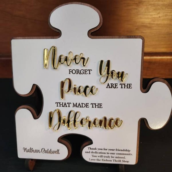 Personalized Retirement Puzzle Piece Gift: Engraved Farewell Present - Etsy