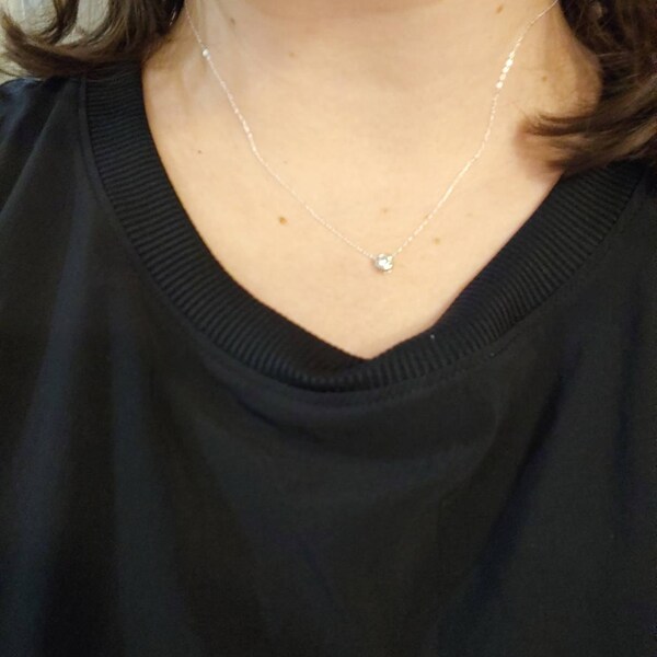 Single Diamond Necklace, Solitaire Diamond Necklace, Small Diamond ...