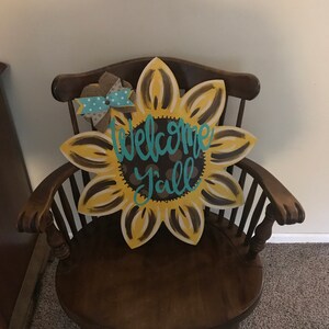 Sunflower Door Hanger, Sunflower, Welcome Sign, Door Decor, Wooden Door ...