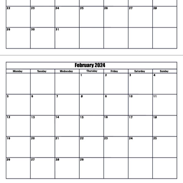 2024 Calendar, Printable, Minimalist Simple Calendar Planner, A4 Size ...