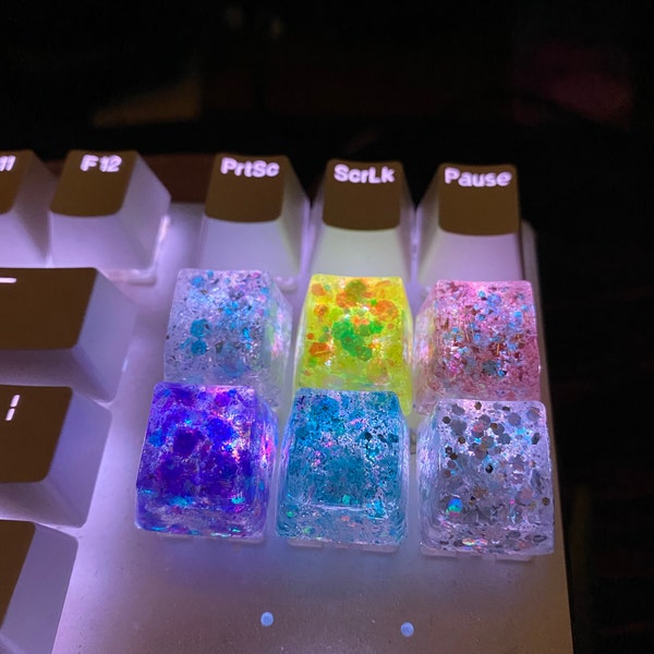 Glitter Keycaps | OEM Cherry MX Switches | Mechanical Keyboard Key Cap ...