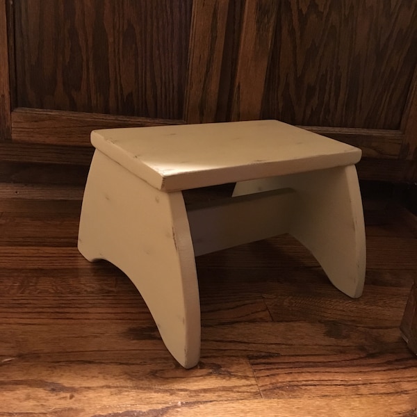 Footstool Primitive Folk Art Step Stool Farmhouse Decor Custom Finish ...