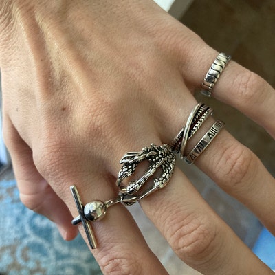 Vintage Chunky Ring, Adjustable Punk Ring, Gothic Rings, Boho Ring ...