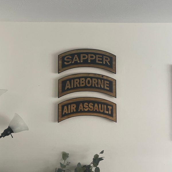 Round Custom Wood Plaque Military Plaque, Solid Wood Military Gift Army ...