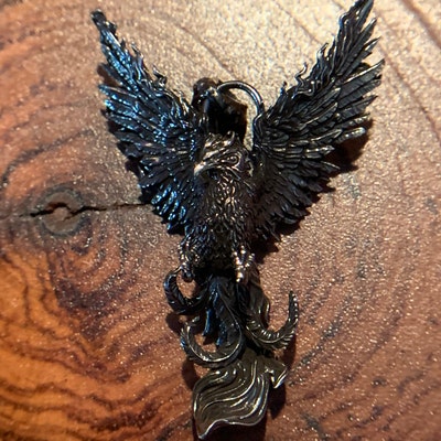 Seraph Round Pendant, 925 Sterling Silver Carved Seraphim Angel ...