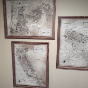 United States Map / Tolkien Inspired / Free US Shipping - Etsy