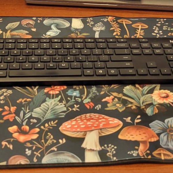 Mushroom Desk Mat Cozy Gamer Decor Dark Cottagecore Nature Magical ...