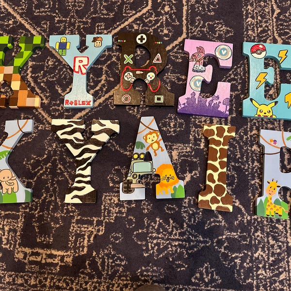 Custom Painted Letters, Hand Painted Letters, Gift for Kids, Kid Room ...