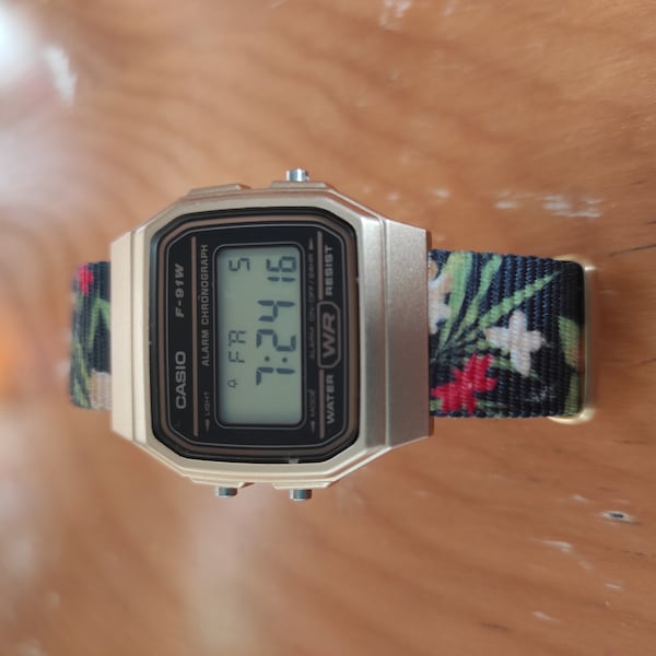 Hand-crafted Gold Casio With Moss Green Strap - Etsy